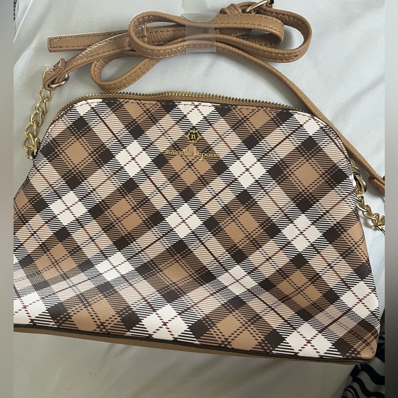 kate spade | Bags | Nanette Lepore Tan Plaid Womens Bag | Poshmark
